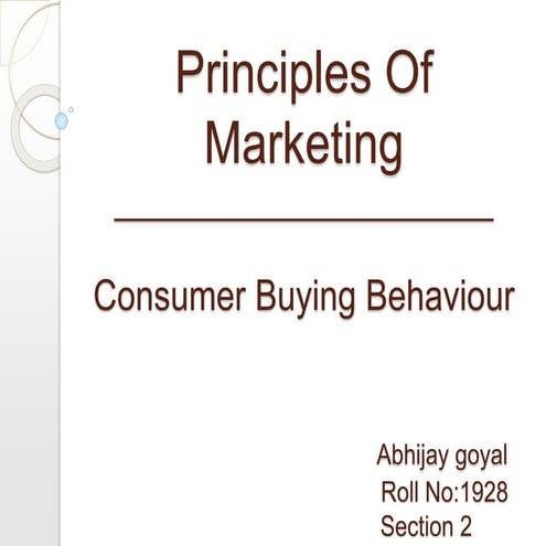 Marketing consumer behaviour | PPT