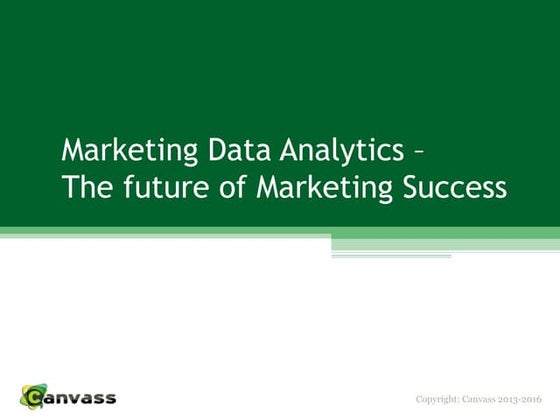 Introduction to Marketing Analytics | PPT