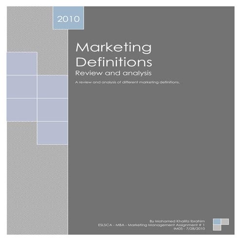Marketing definitions | PDF