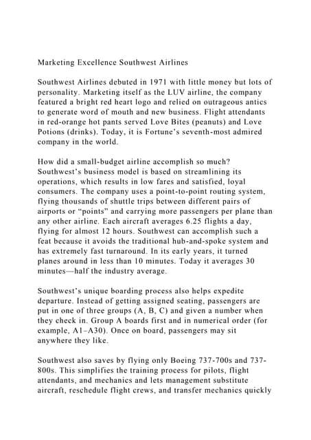 Virgin America Marketing Plan | DOCX