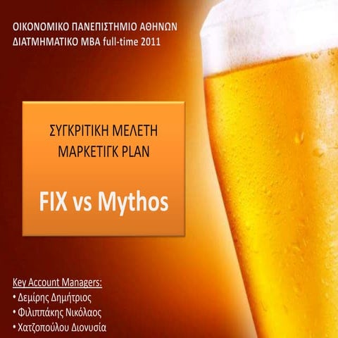 Marketing FIX Beer vs MYTHOS Beer | PPTX