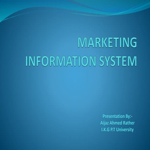 Marketing Information System | PPT