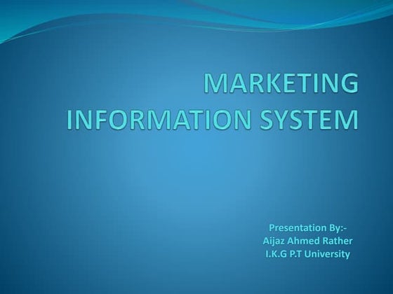 Marketing information system | PPT