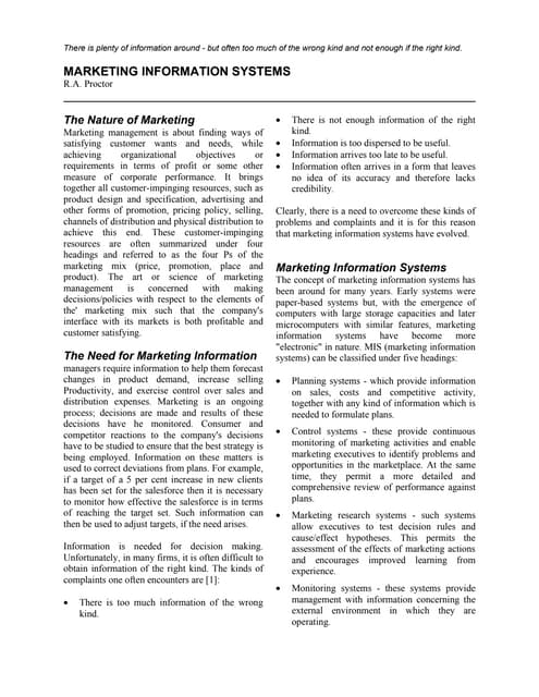 Marketing information system | PPT