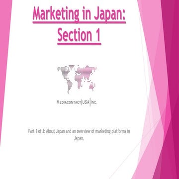 Marketing in Japan: Section 1 Part 1 of 3 | PPTX