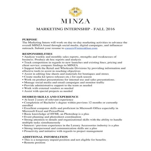 Sales And Marketing Intern | DOC