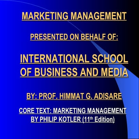 Marketing Management | PPT