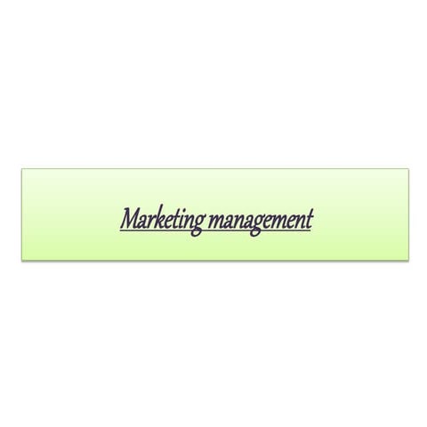 Marketing management | PPTX