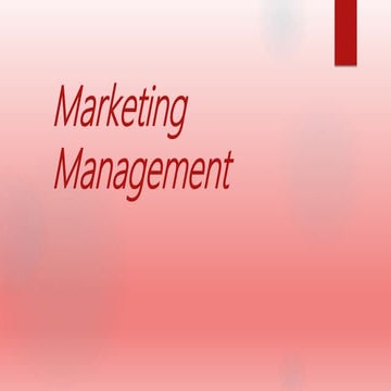 Marketing management | PPT