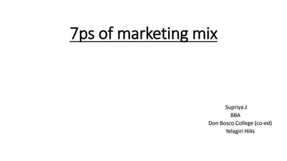 7ps of marketing ppt | PPTX | Business | Business and Finance