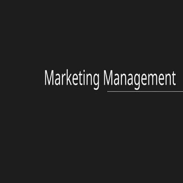 Marketing Management Presentation for students | PPTX