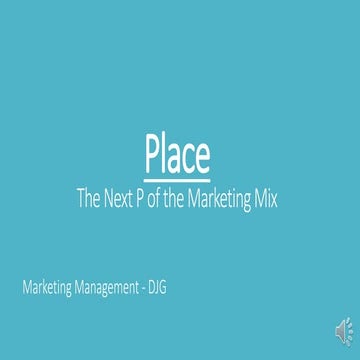 Channel of Distribution - Place, 4th P of Marketing Mix | PPTX