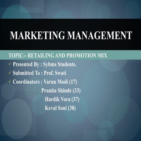 Retailing & Promotion Mix | PPT