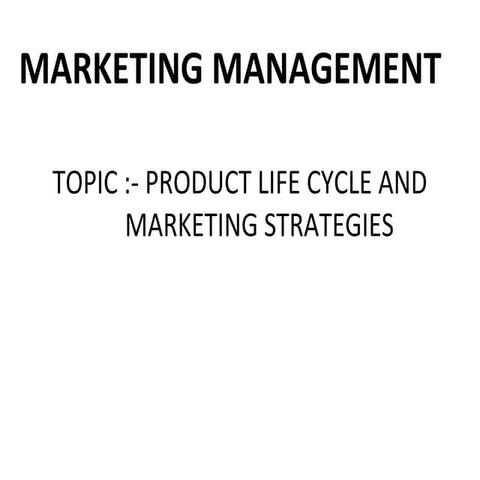 product life cycle and marketing strategies | PPT