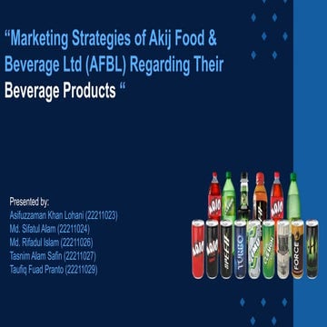 “Marketing Strategies of Akij Food & Beverage Ltd (AFBL) Regarding ...