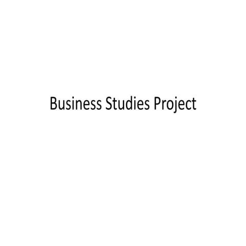 Marketing Project Business Studies Class 12 | PPTX