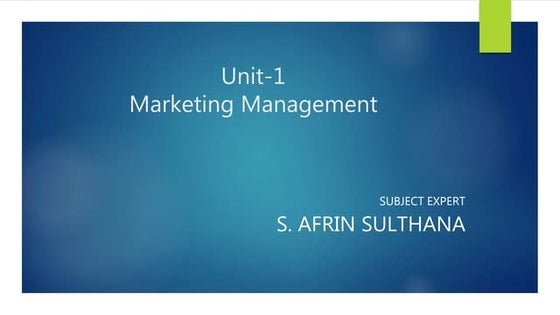 Unit 1 introduction to marketing - Class 11 - CBSE - 2016/17 | PDF ...