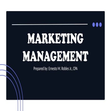 Marketing management, grad school presentation | PPTX