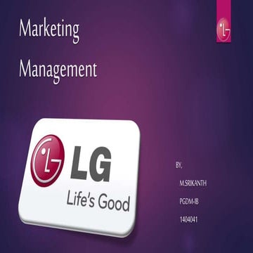 Marketing management of LG | PPTX