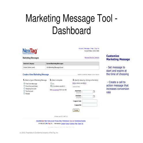 Marketing message tool (dashboard) | PDF
