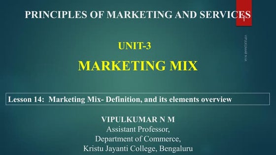 The marketing mix | PDF