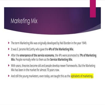 Marketing Mix / 7 P's of marketing / Meaning of marketing mix | PPTX