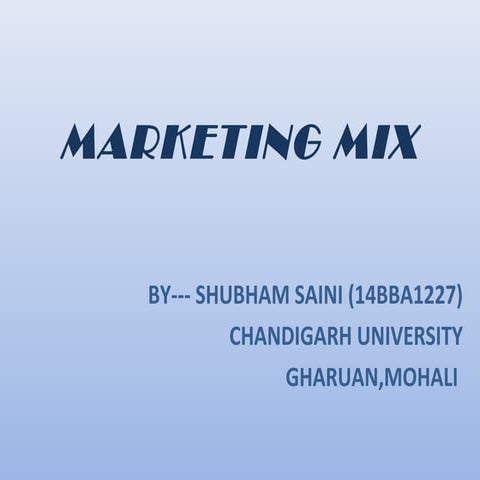 Marketing mix 2 | PPT
