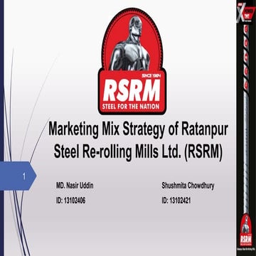 Marketing Mix Strategy of Ratanpur Steel Re-rolling Mills (RSRM) | PPTX