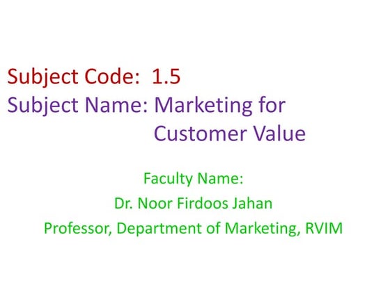 Chapter 1 introduction to marketing present | PPT
