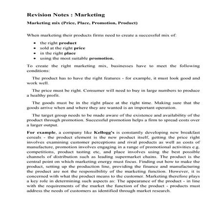 Marketing notes | PDF