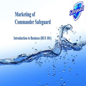 Marketing of Commander safeguard (soap) | PPTX