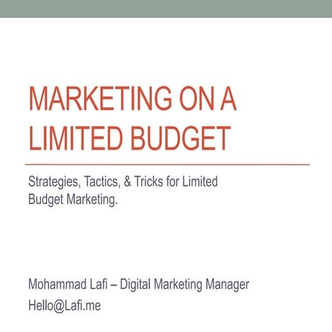 Marketing on a limited budget | PPTX
