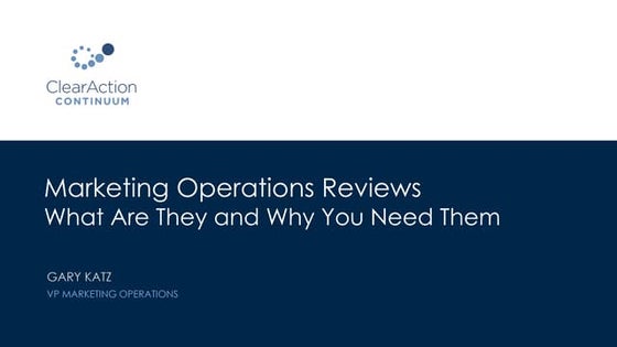 Applying Marketing Operations Best Practice Framework | PPT