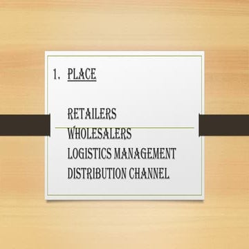 MARKETING PLACE ppt for marketing managemnt | PPTX