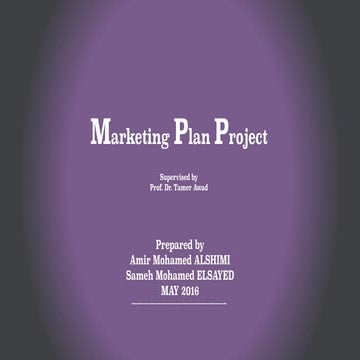 Marketing plan 2016 project for MBA | PPT