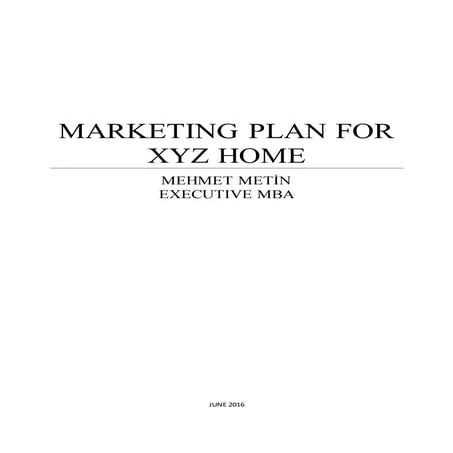 Marketing Plan for XYZ Home | DOCX