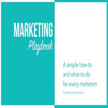 Marketing playbook - A guideline every marketers needs to know | PDF