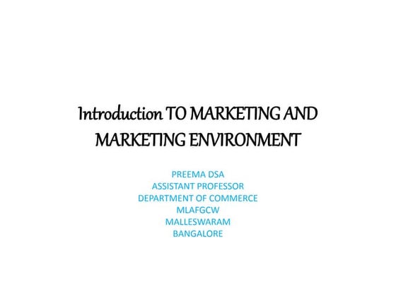 Introduction to marketing | PPT