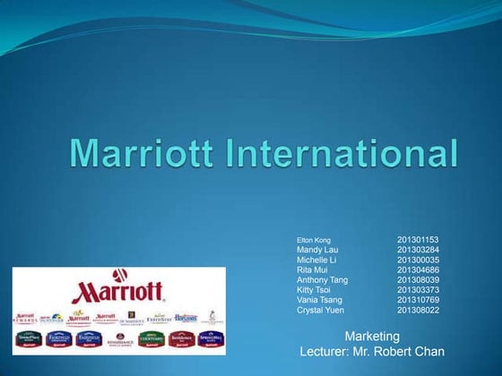 Jw marriott international | PPTX | Hotels and Motels | Travel Type