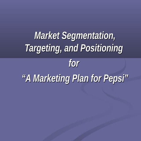 A marketing strategy presentation on Pepsi product | PPTX