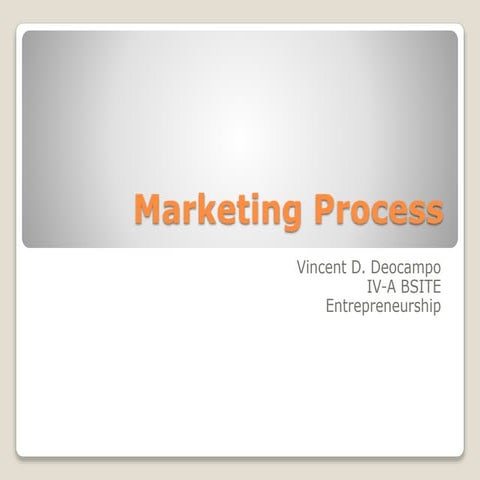 Marketing process and strategy | PPT