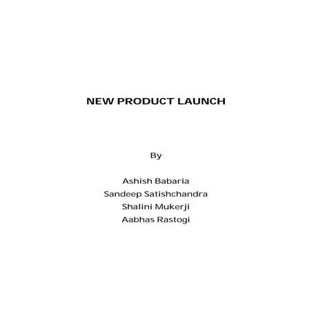 Marketing product launch | PDF