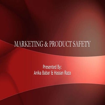 Marketing & product safety | PPT