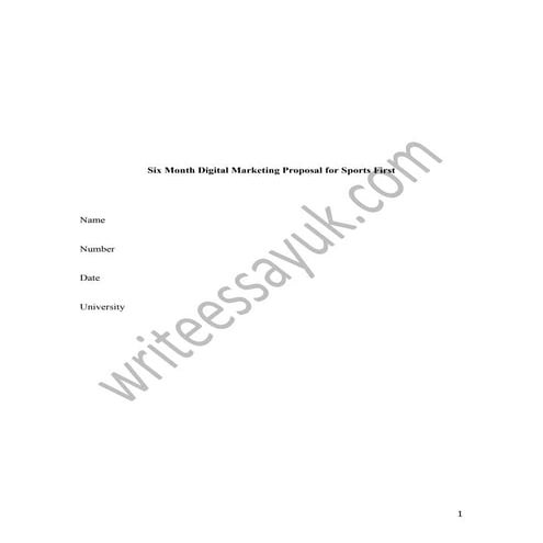 Marketing proposal for sports first | PDF