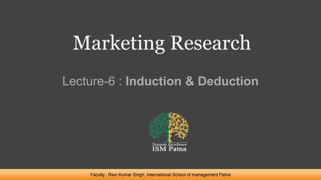 Marketing Research Lecture 6 Inductiondeduction Ppt 9745