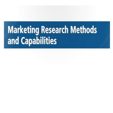 Marketing Research Methods And Capabilities | PDF