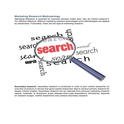 Marketing research methodology | PDF
