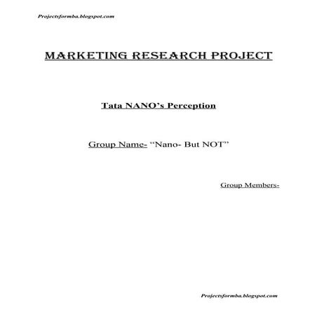 Marketing research project on tata nano | DOC