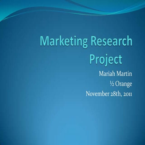 Marketing research project survey powerpoint | PPT