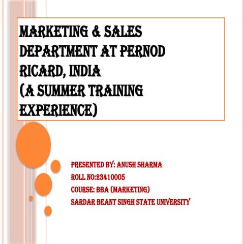 Pernod Ricard India Marketing & Sales Performance and Growth Strategies ...